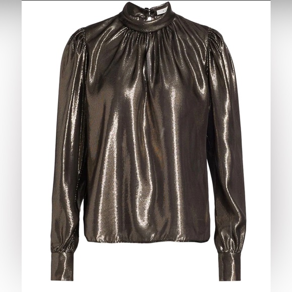 A.L.C. | Tops | Alc Lydia Black Gold Blouse Size 0 395 | Poshmark